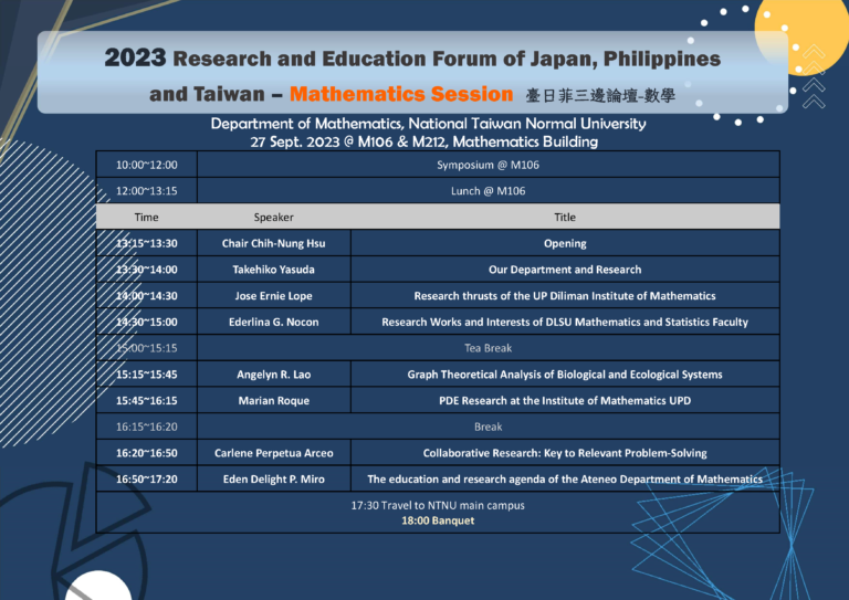[台日菲三邊論壇] 【09月27日】2023 Research and Education Forum of Japan ...